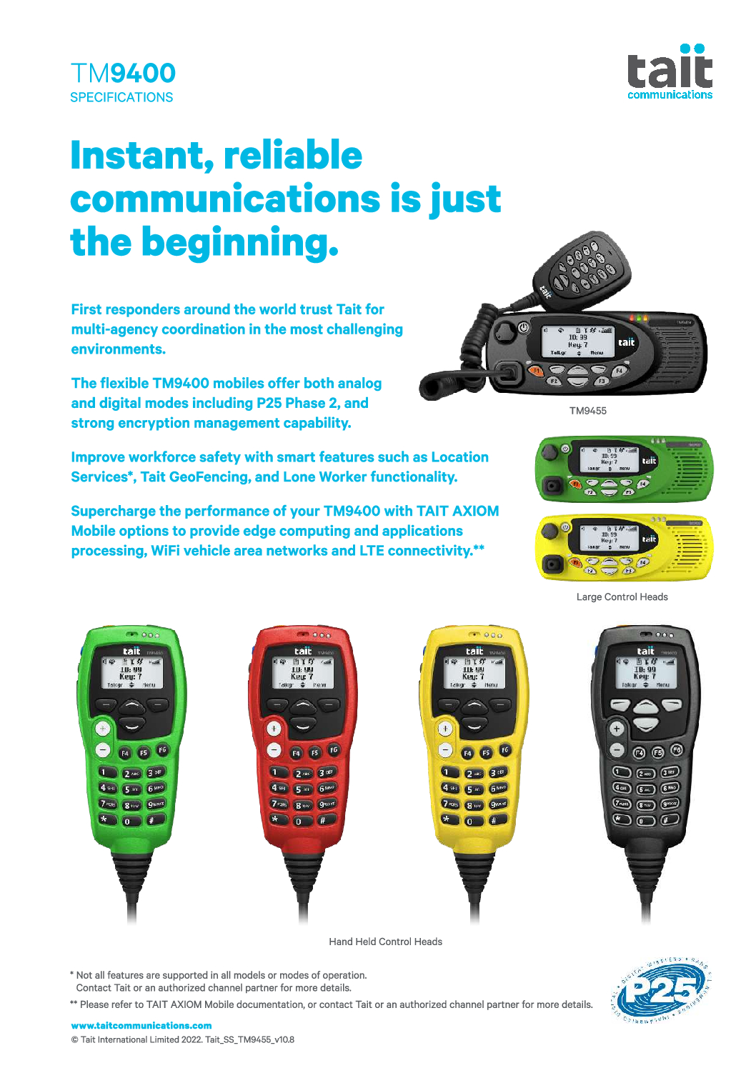 Tait TM9455 HHCH | Alpha Prime Communications